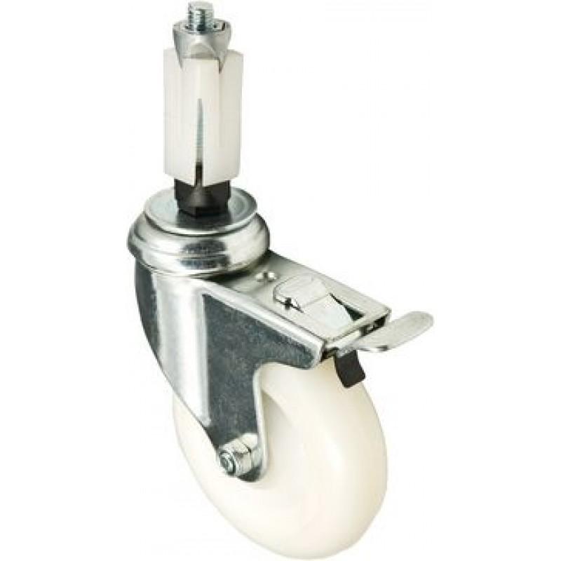 100NBEX25SQ - 100mm Nylon Castor braked, 25mm expander for square tube ...