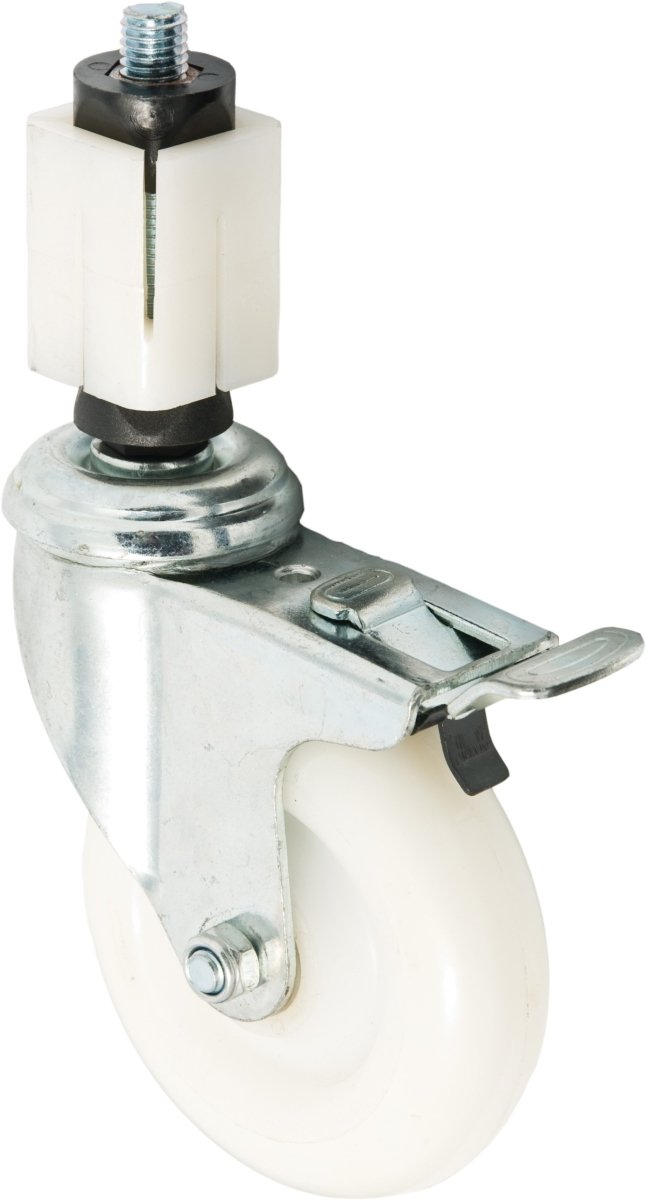 100NBEX.40 - 100mm Nylon Castor braked, 40mm expander for square tube ...