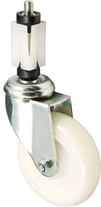 100NUBEX - 100mm Nylon Castor unbraked, 30mm expander for square tube ...