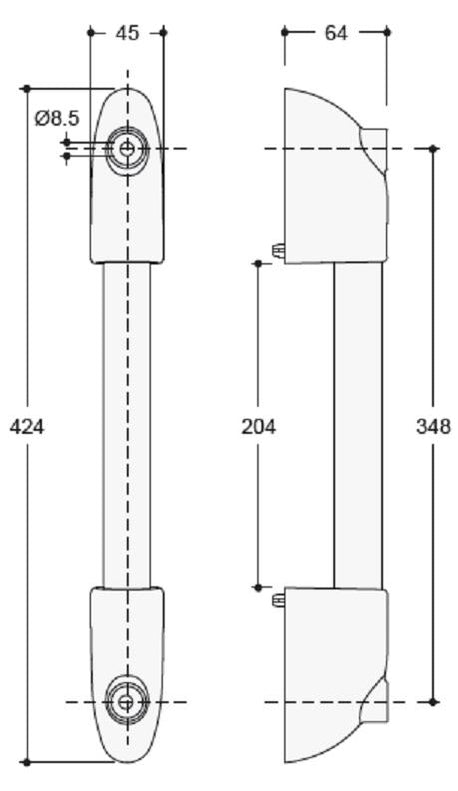 External Front Mounted Fixed Handles - Oxford Hardware