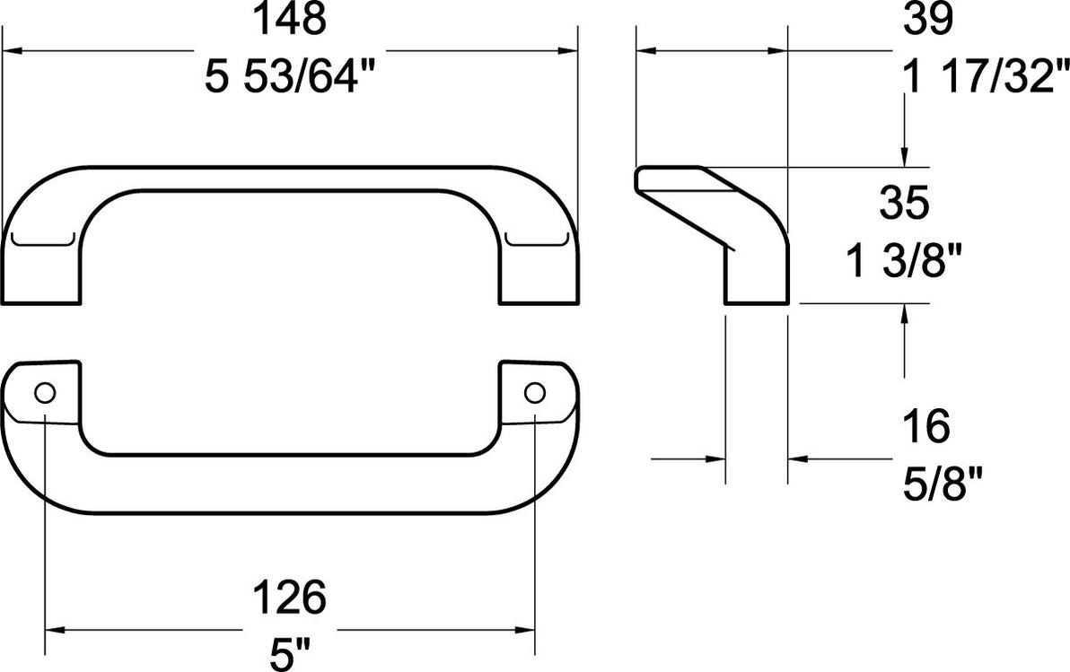 Offset Polished Chrome Plated D Handle - Oxford Hardware