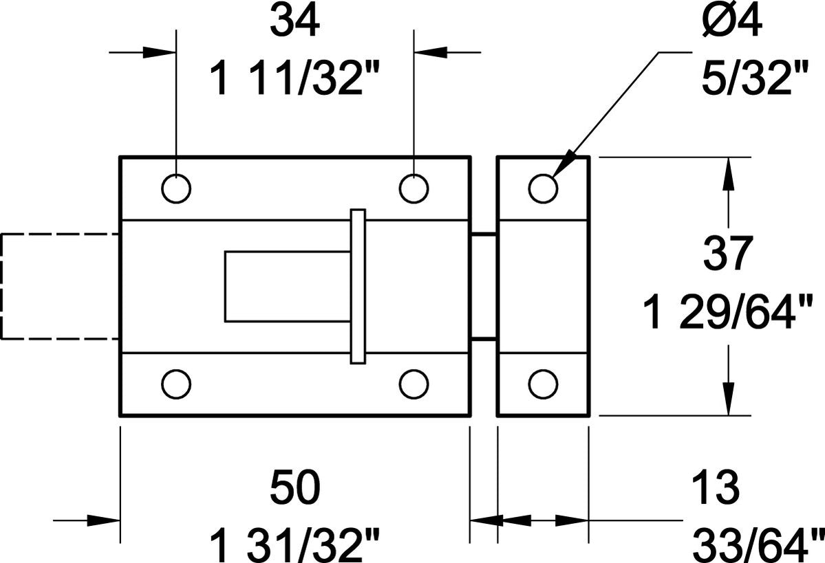 Shoot Bolt - Oxford Hardware