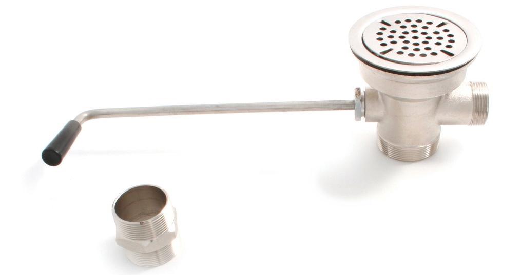 Twist Handle Waste Outlet 2" NPT with overflow - Oxford Hardware